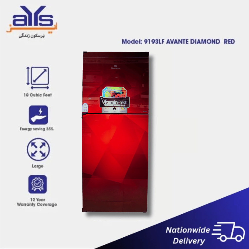 Dawlance 9193-LF Refrigerator (18 Cubic Feet, Avante, Diamond Red ...