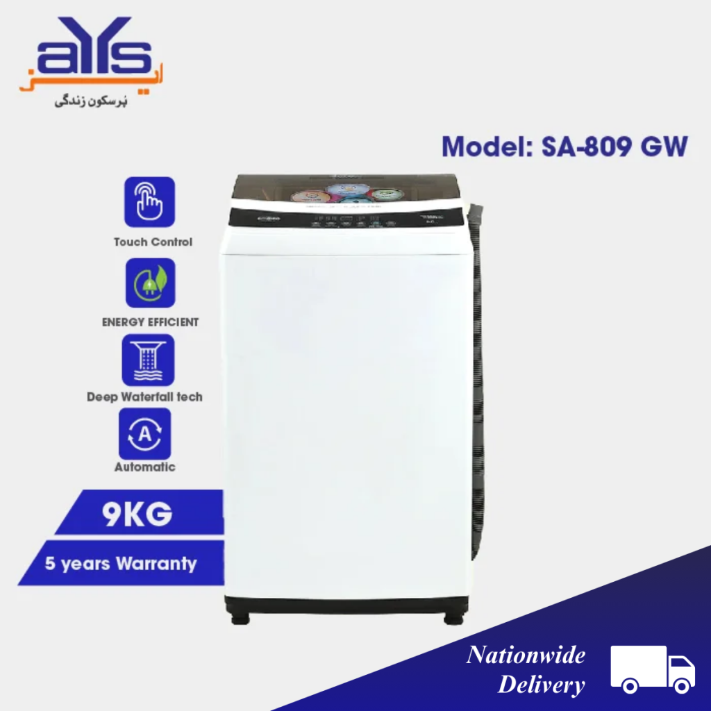 Super Asia SA-809 GW Automatic Washing Machine (9 Kg, White/Graphite ...