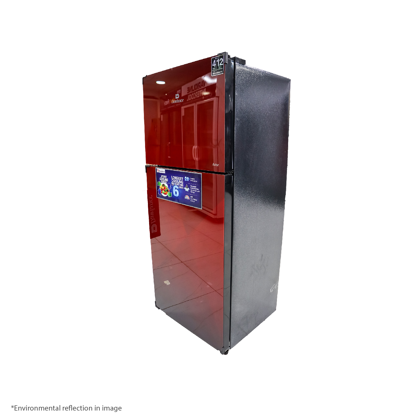 Dawlance 9173 Refrigerator (12 Cubic Feet, ACCE Coral Red, Hybrid ...