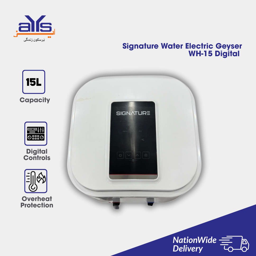 Signature Electric Geyser WH-15 (15 Liters, Digital) – Best Price