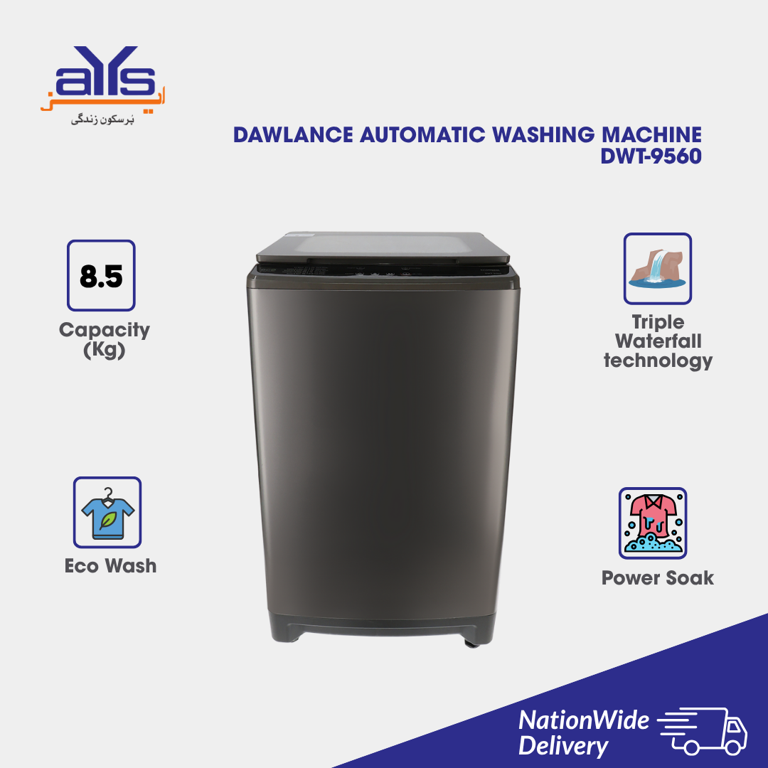 Dawlance Top Load Washing Machine DWT-9560 (8.5 Kg, Mystic Grey) – Best ...