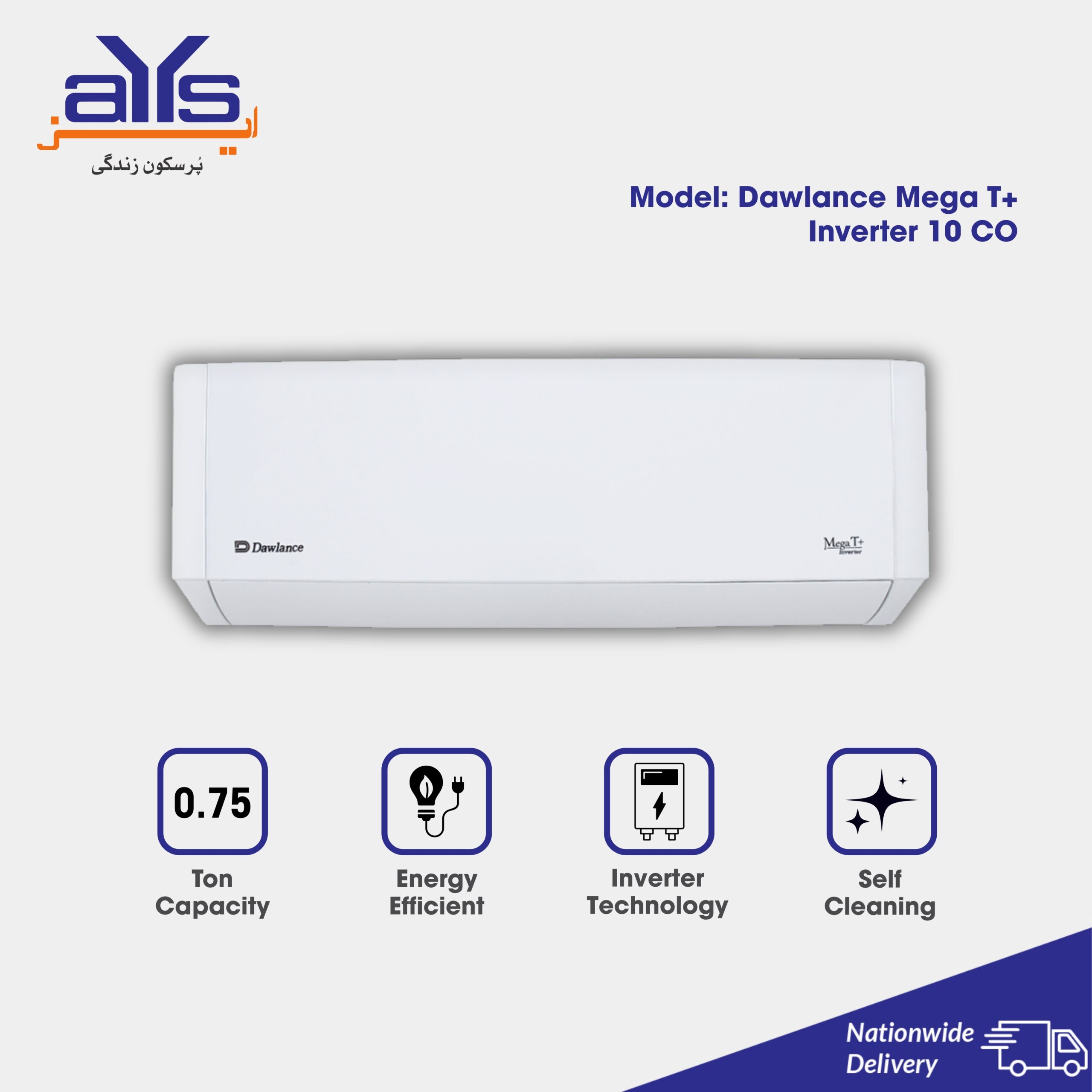 Dawlance Split AC Mega T+Inverter 10 (0.75 Ton, Cool Only) – Best Price