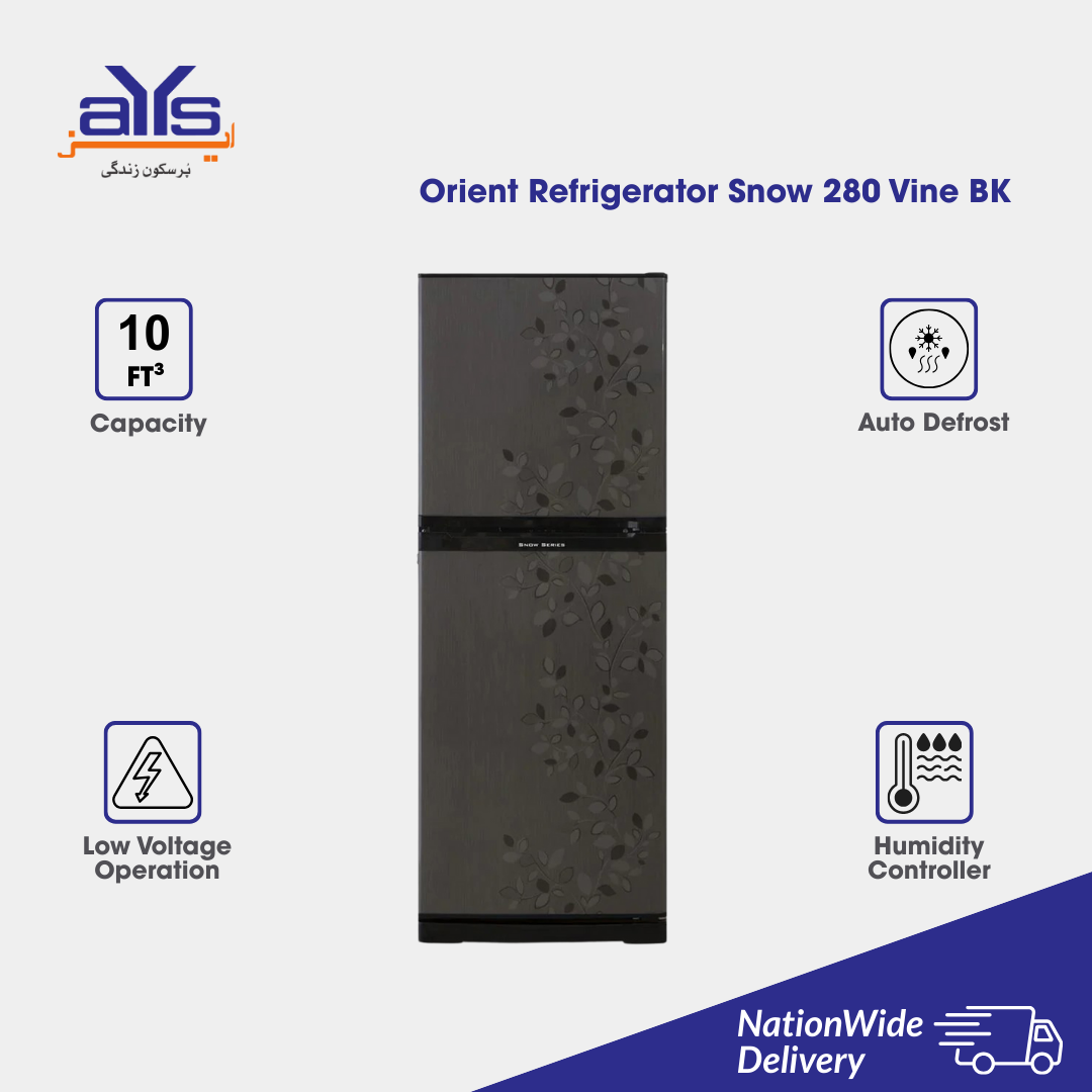 Orient Snow 280 Refrigerator 10 Cu Ft Vine BK – Best Price