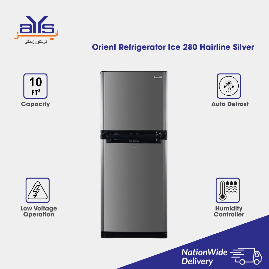 Orient Ice 280 Refrigerator 10 Cu Ft Hairline Silver – Best Price