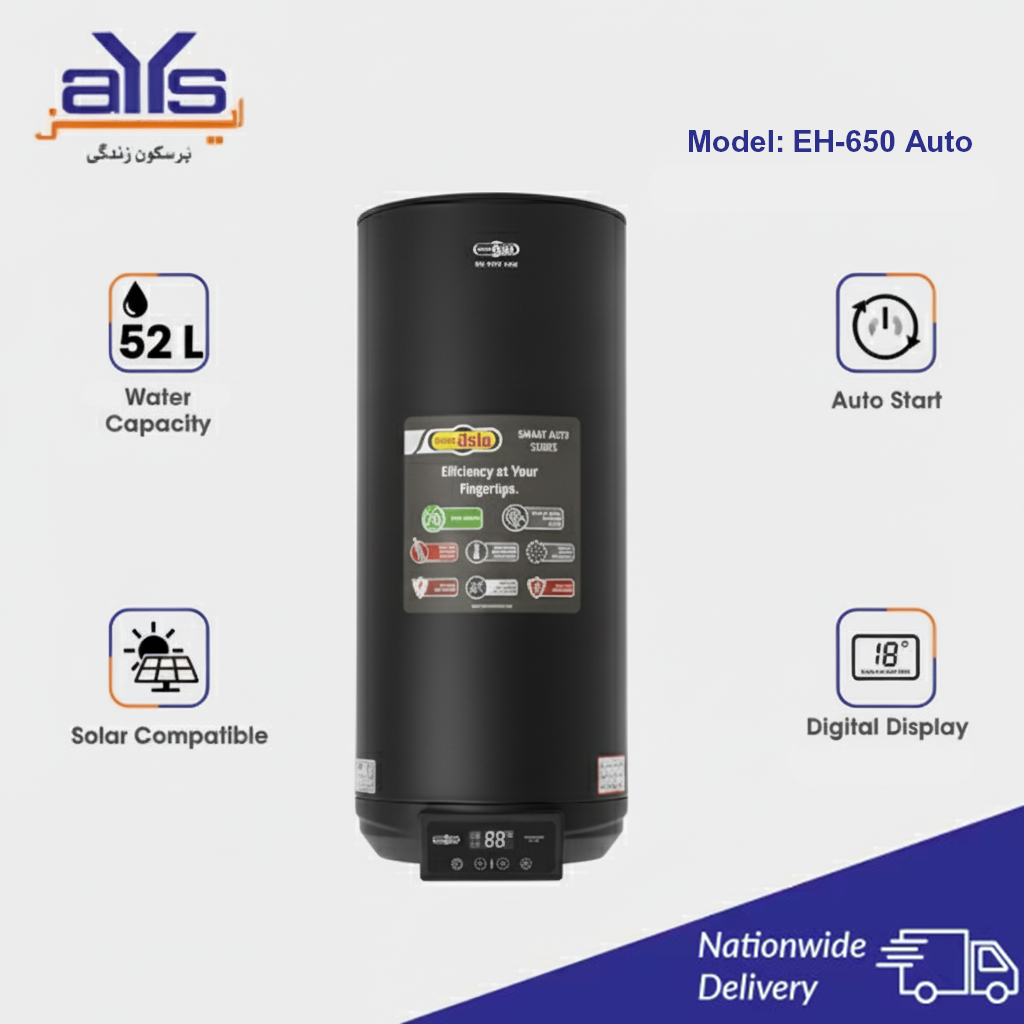 Super Asia Electric Geyser EH650 Auto (52 Liters, Solar-Compatible ...