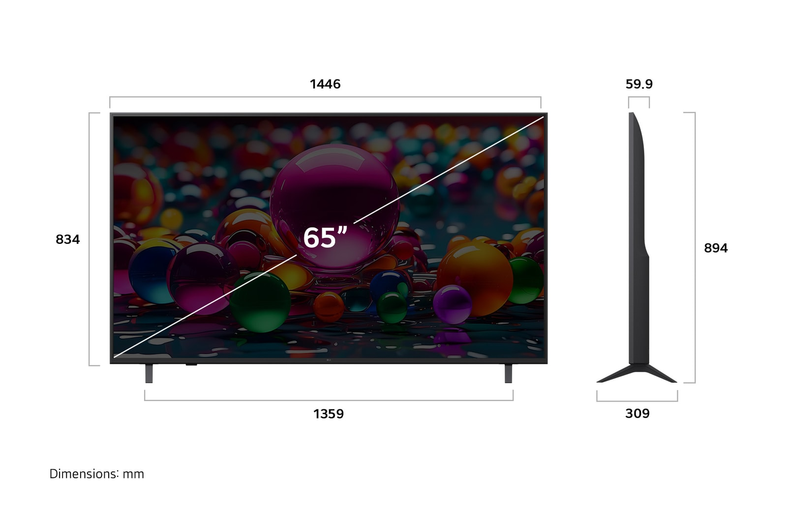 LG 65 Inch 4K UHD LED TV 65UA8450PSA (Game Optimizer, HDR10, AI Sound ...